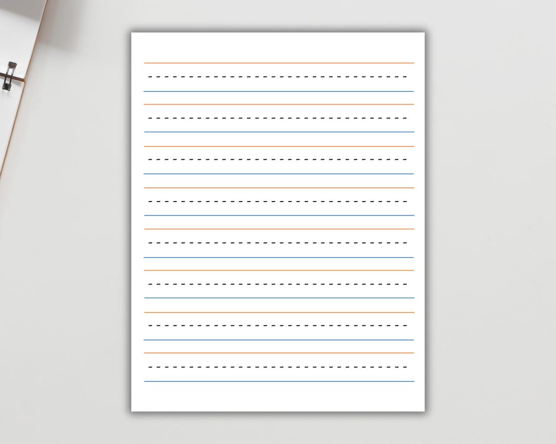Handwriting Paper Printable. Kids Lined Paper. Practice Writing Paper ...
