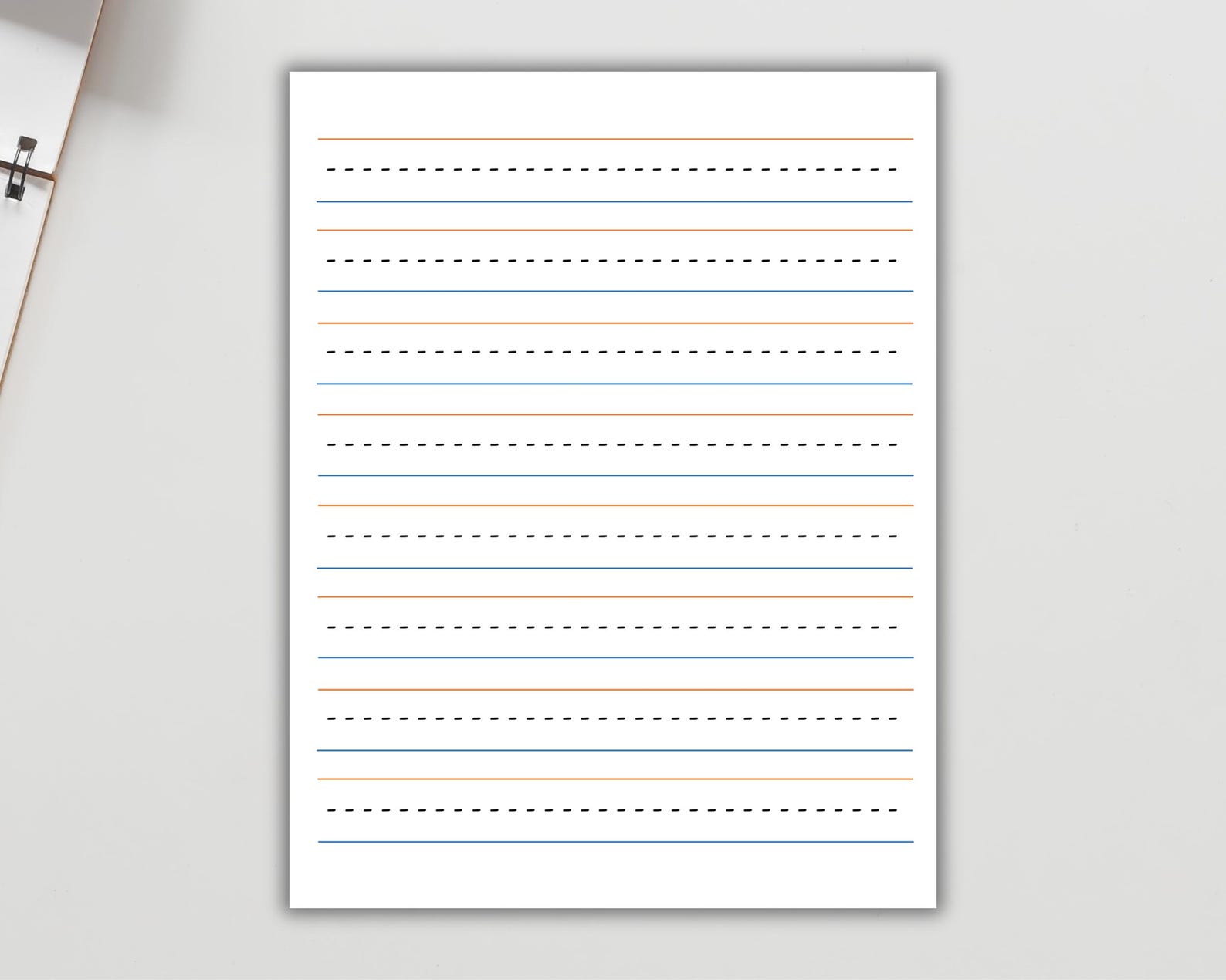 Handwriting Paper Printable. Kids Lined Paper. Practice Writing Paper ...