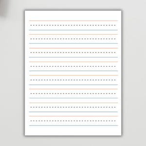 Handwriting Paper Printable. Kids Lined Paper. Practice Writing Paper ...