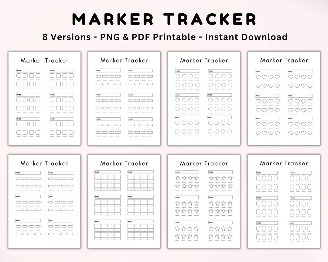 Printable Marker Tracker. Color Swatch Journal Page. Marker Tracker ...