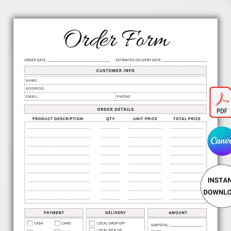 Custom Order Form - Etsy