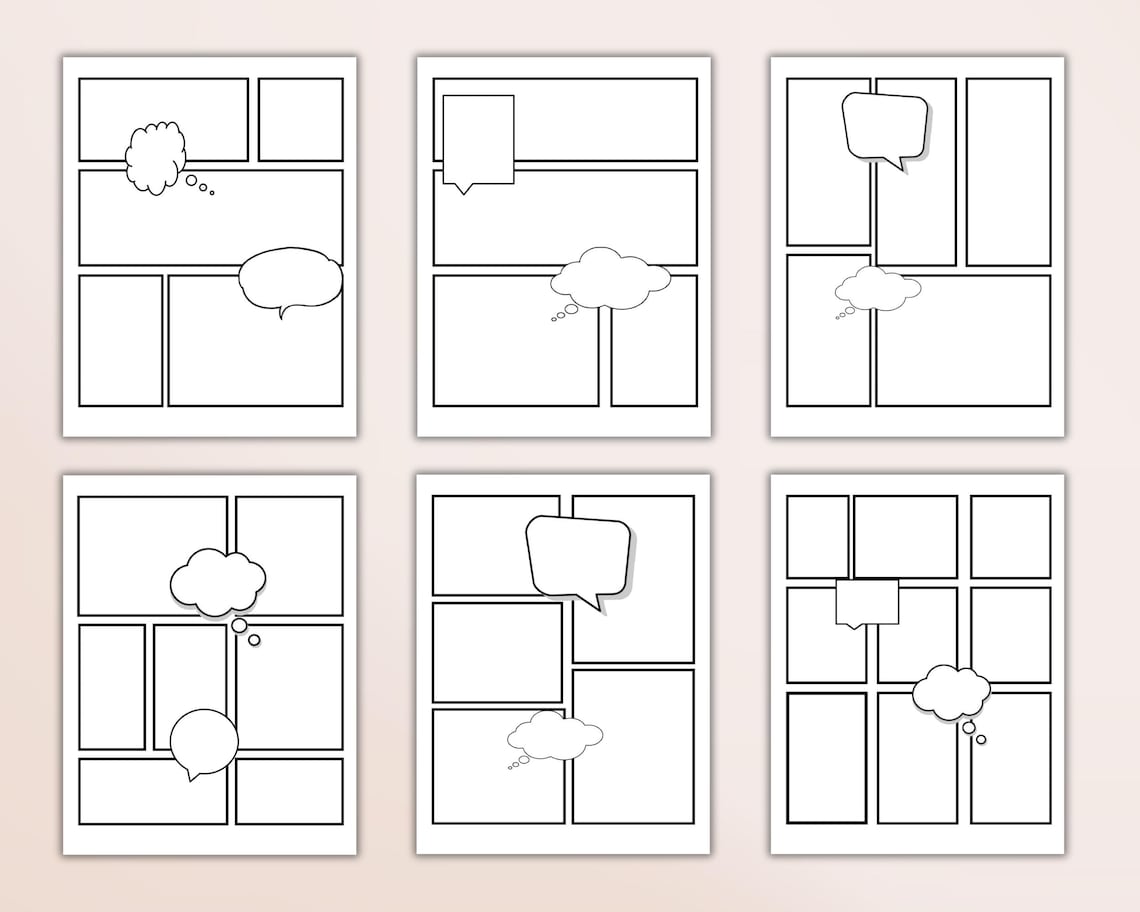 130 Blank Comic Book Template Printable. Comic Drawing Book. Comic ...