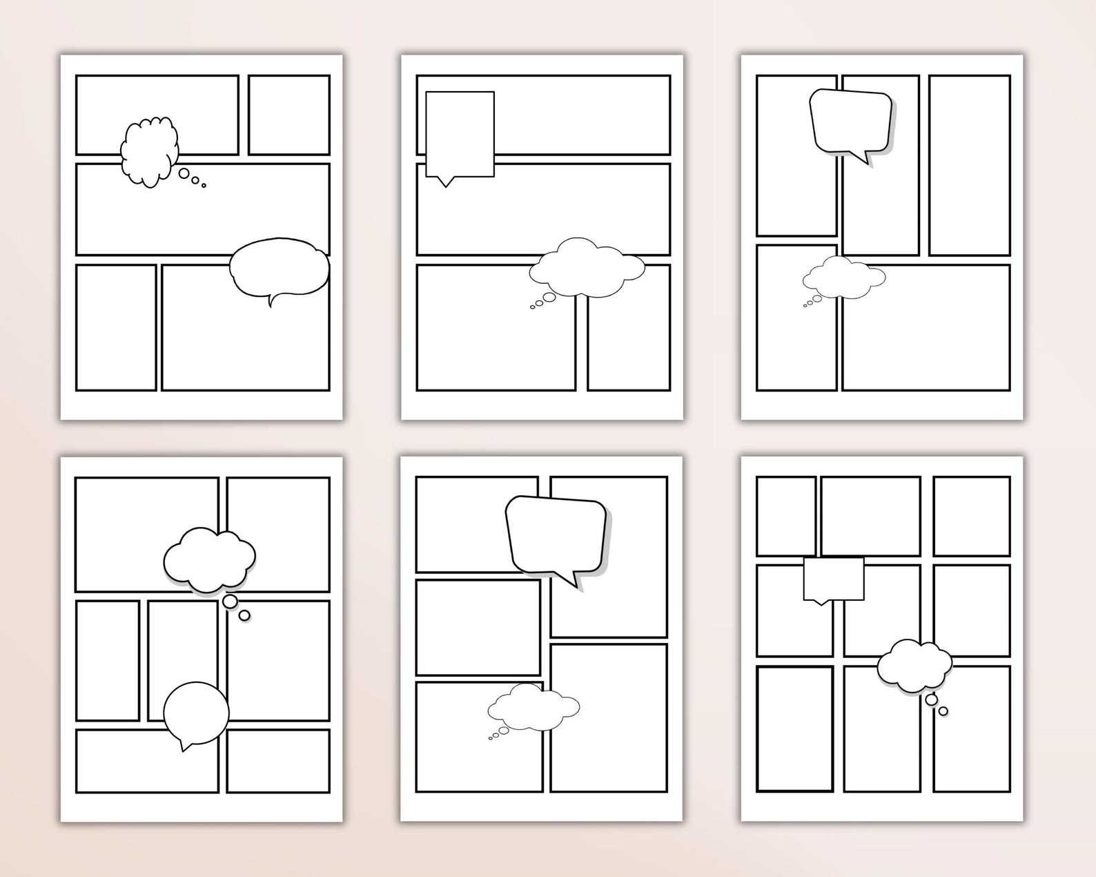 130 Blank Comic Book Template Printable. Comic Drawing Book. Comic ...