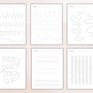 20 Preschool Line Tracing Worksheets Bundle. Printable Line Trace Page ...