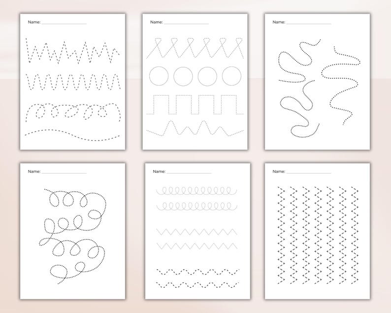 20 Preschool Line Tracing Worksheets Bundle. Printable Line Trace Page ...