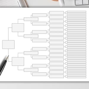 6 Generations Family Tree Chart. Printable Family Tree Templates ...