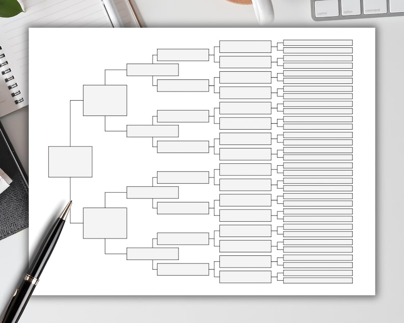 6 Generations Family Tree Chart. Printable Family Tree Templates ...