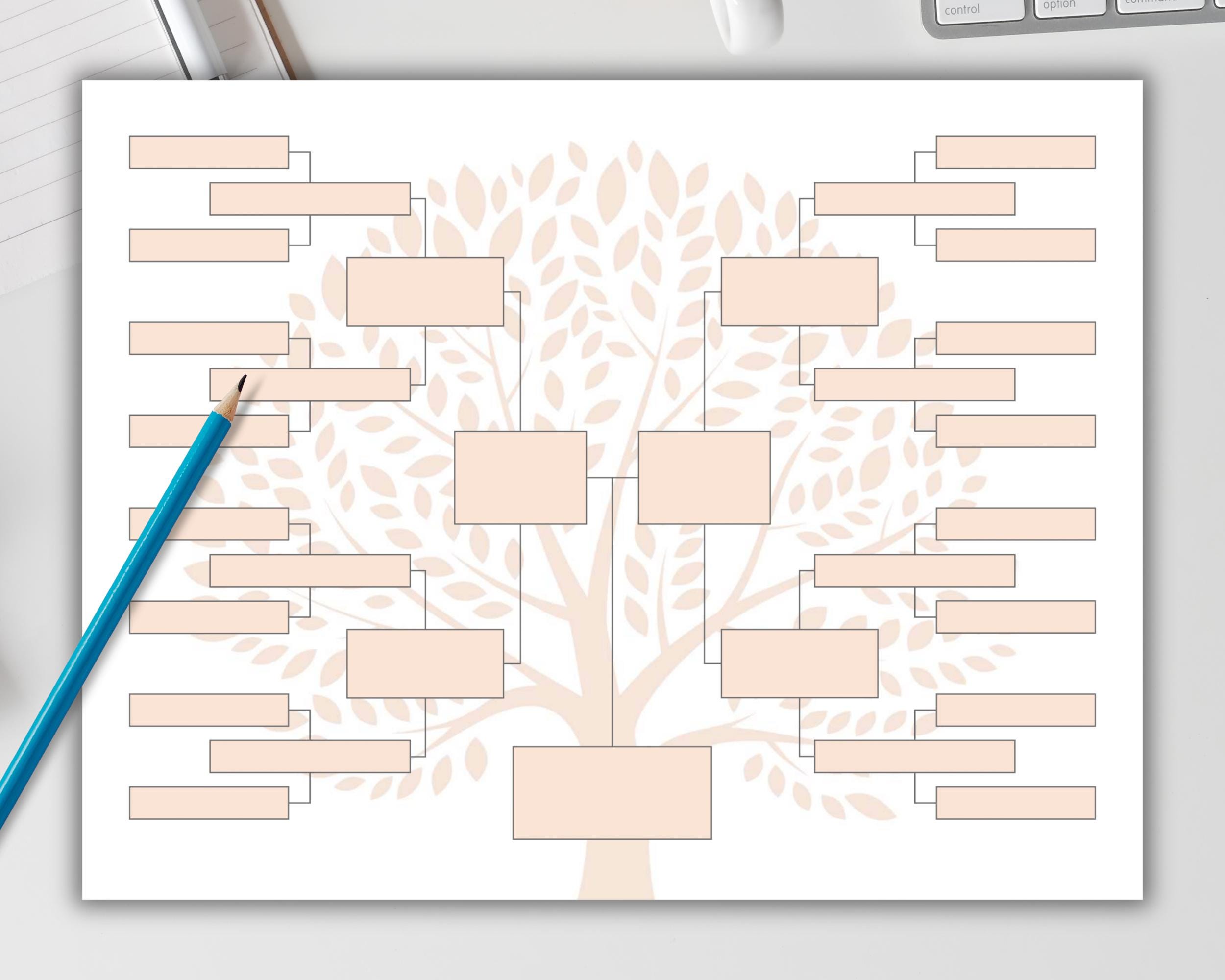 Family Tree Chart 5 Generations. Printable Family Tree Templates ...