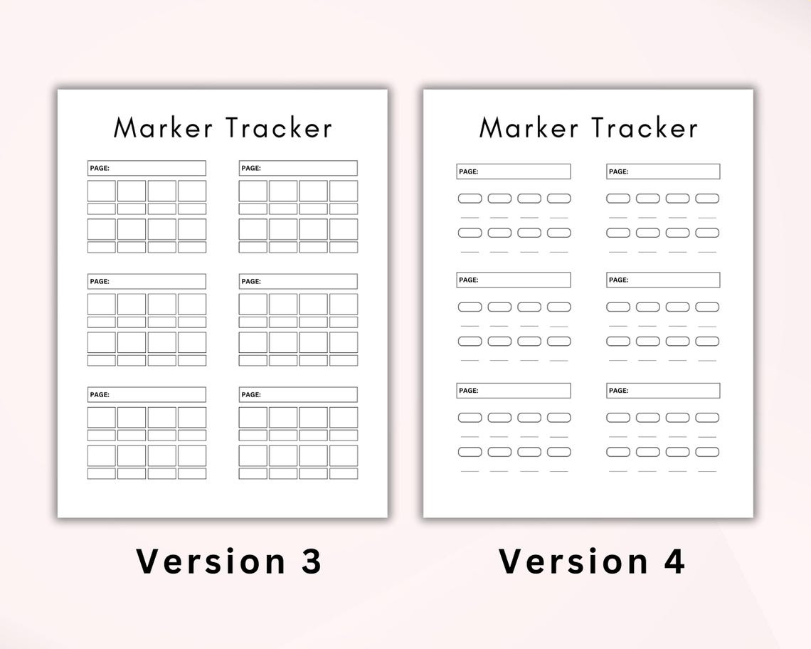 Printable Marker Tracker PDF PNG, Color Swatch Journal Page, Marker ...