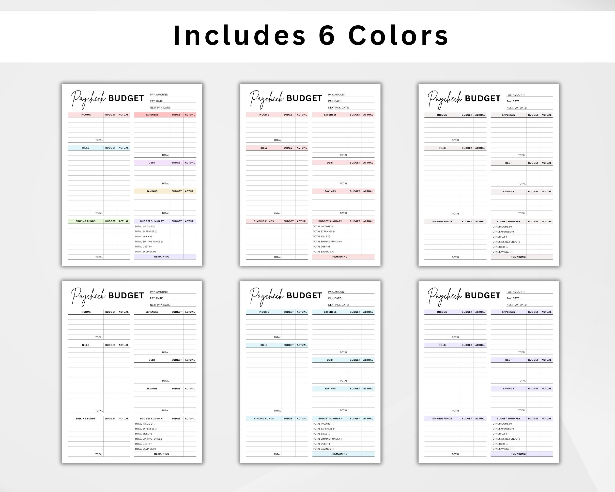 Budget by Paycheck Template. Paycheck Budget Planner. Monthly Budget ...