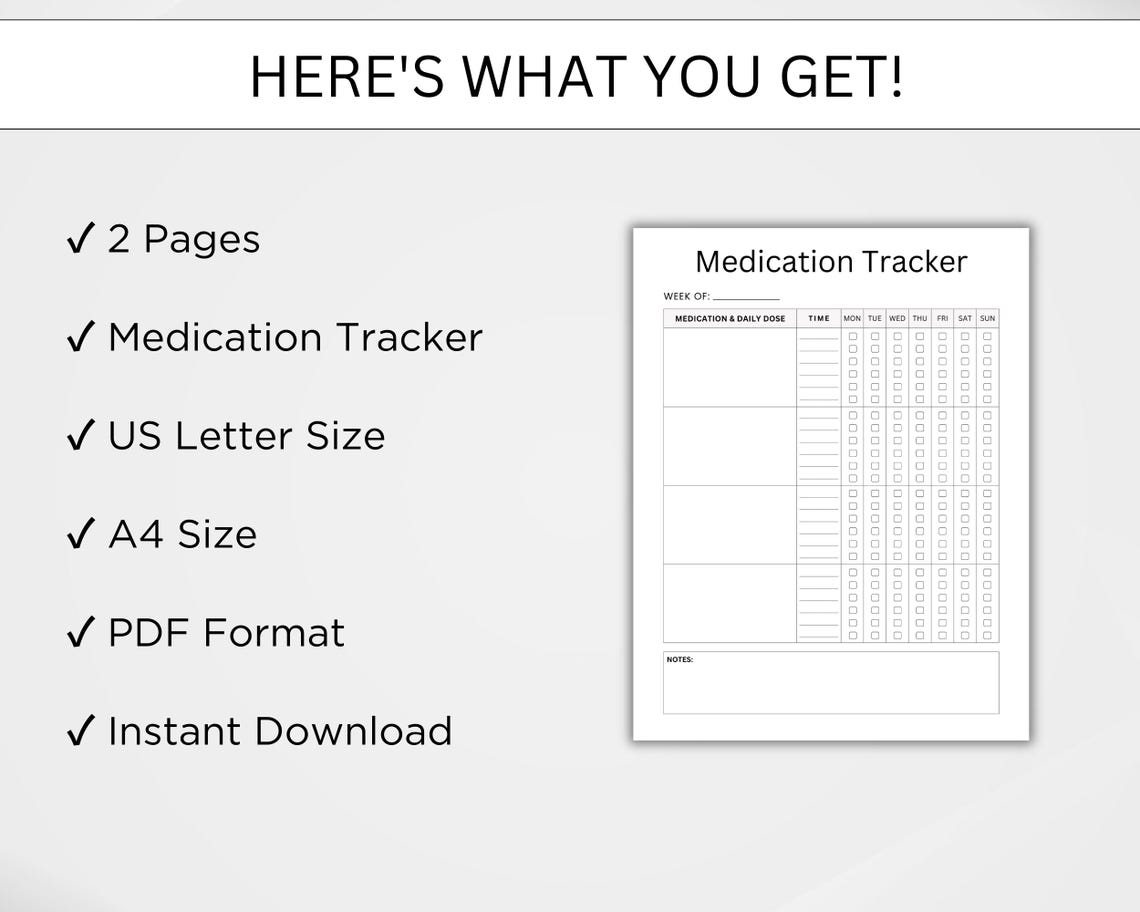 Printable Medication Log. Medication Tracker. Medication Intake ...
