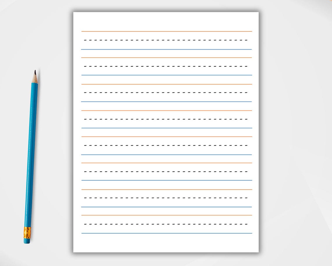 Handwriting Paper Printable. Kids Lined Paper. Practice Writing Paper ...
