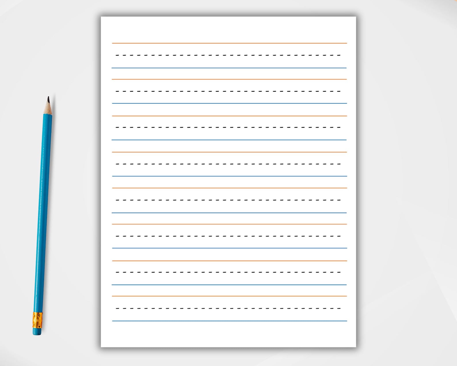 Handwriting Paper Printable. Kids Lined Paper. Practice Writing Paper ...