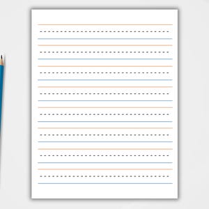 Handwriting Paper Printable. Kids Lined Paper. Practice Writing Paper ...