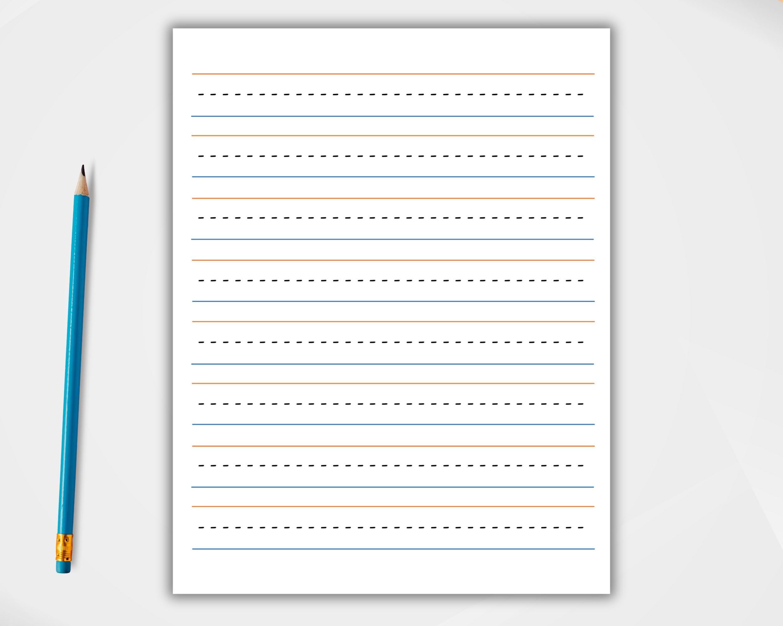 Handwriting Paper Printable. Kids Lined Paper. Practice Writing Paper ...