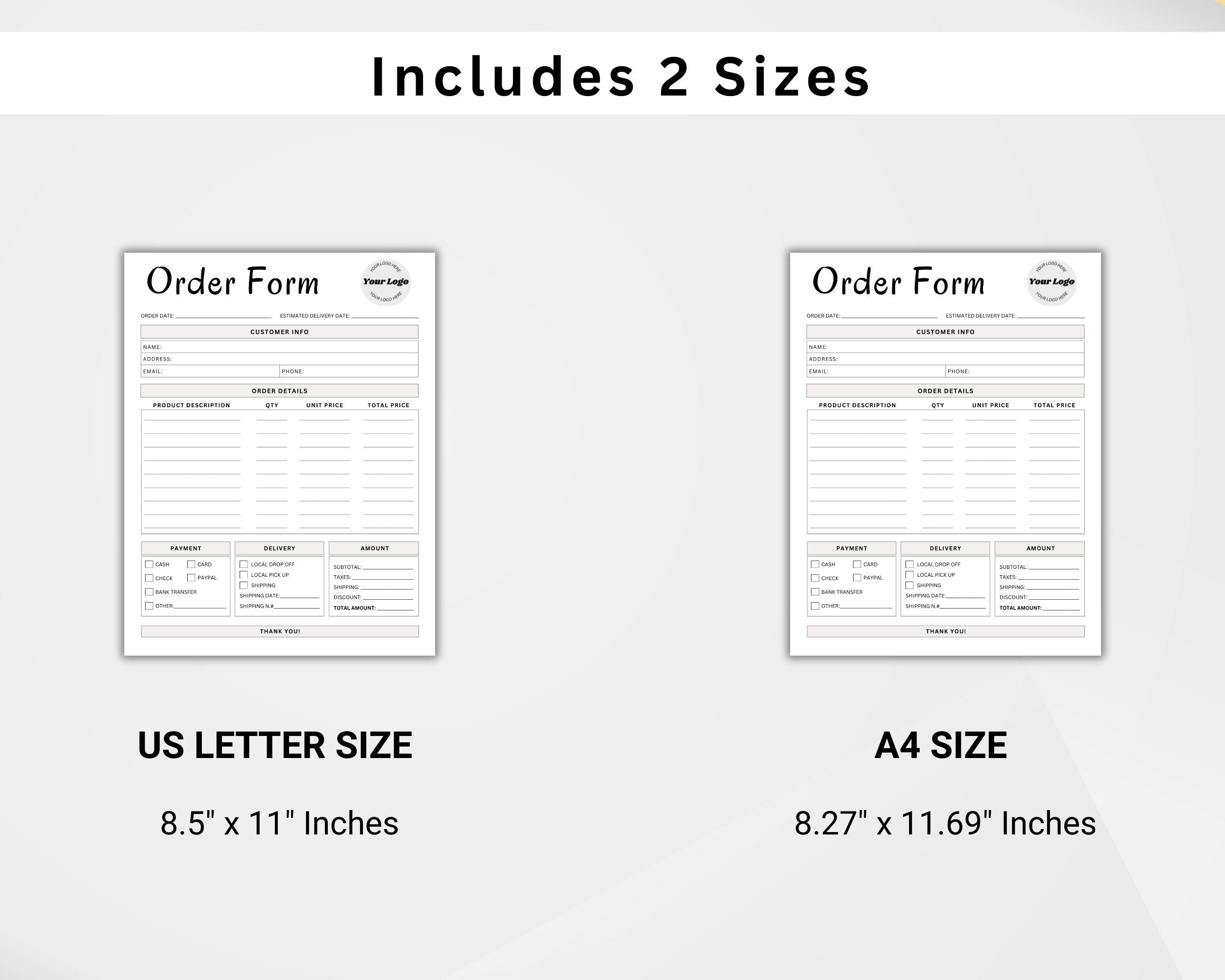 Editable Order Form. Small Business Order Forms. Crafters Order Form ...