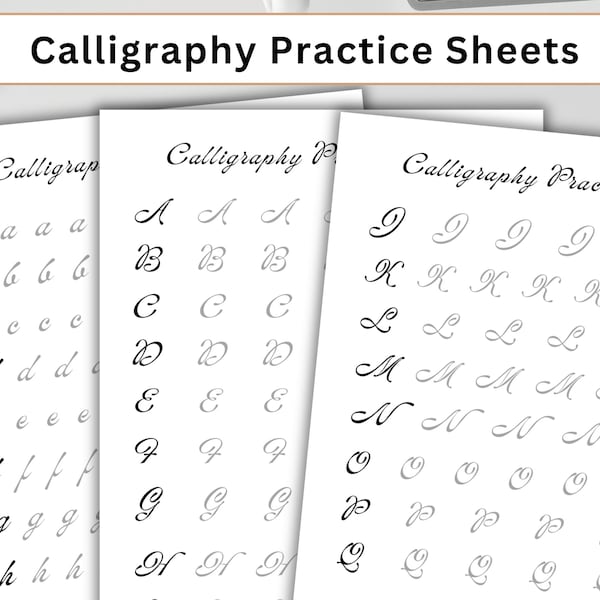 Calligraphy Practice Sheets - Etsy