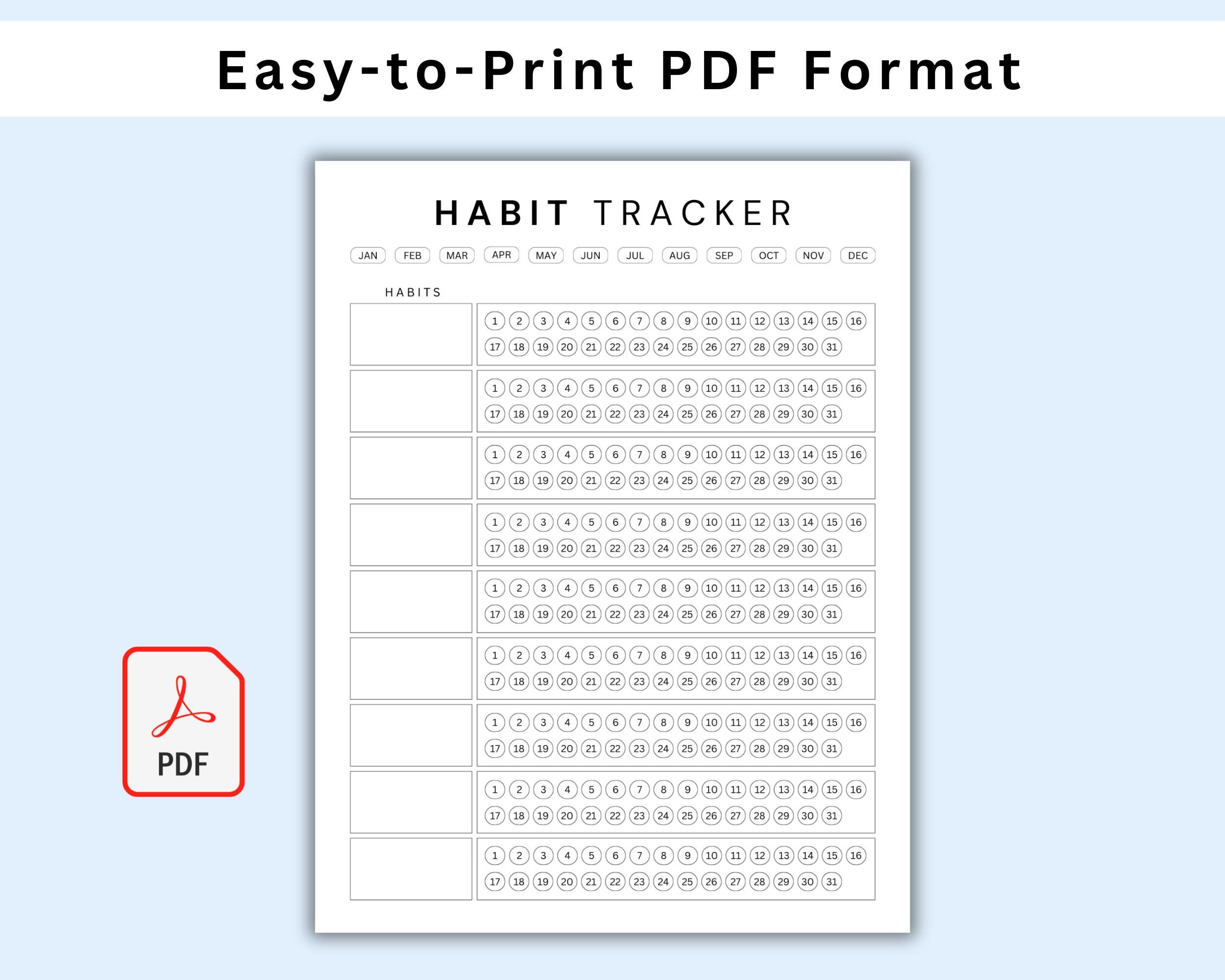 Daily Habit Tracker Printable, Routine Tracker, Everyday Habit Tracker ...