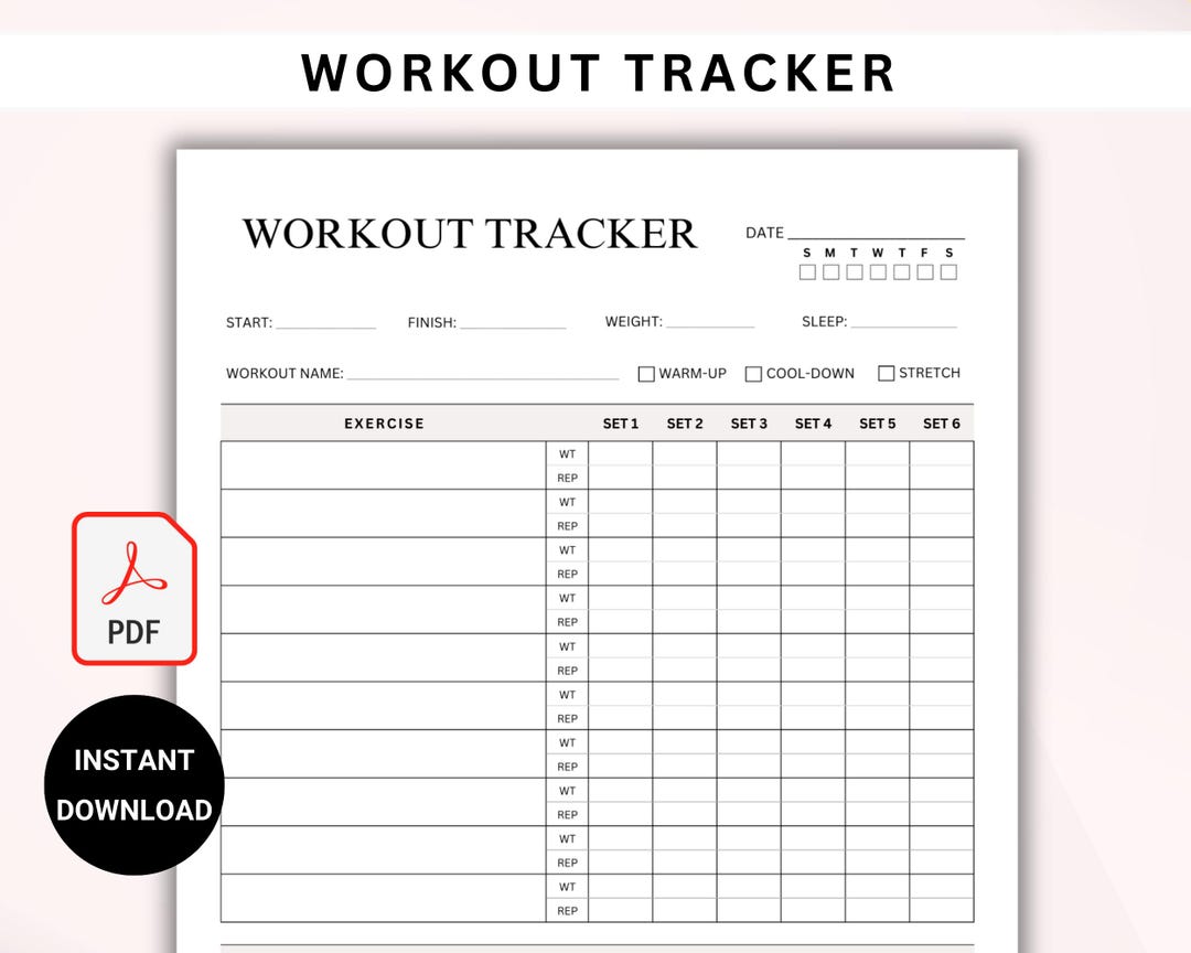 Exercise Tracker, Workout Tracker, 75 Soft Challenge, Fitness Log ...
