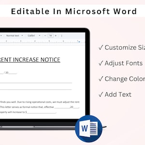 Printable Rental Increase Notice. Rental Increase Form. Rental Increase ...