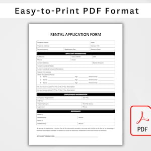 EDITABLE Landlord Rental Application Form. Tenant Rental Application ...