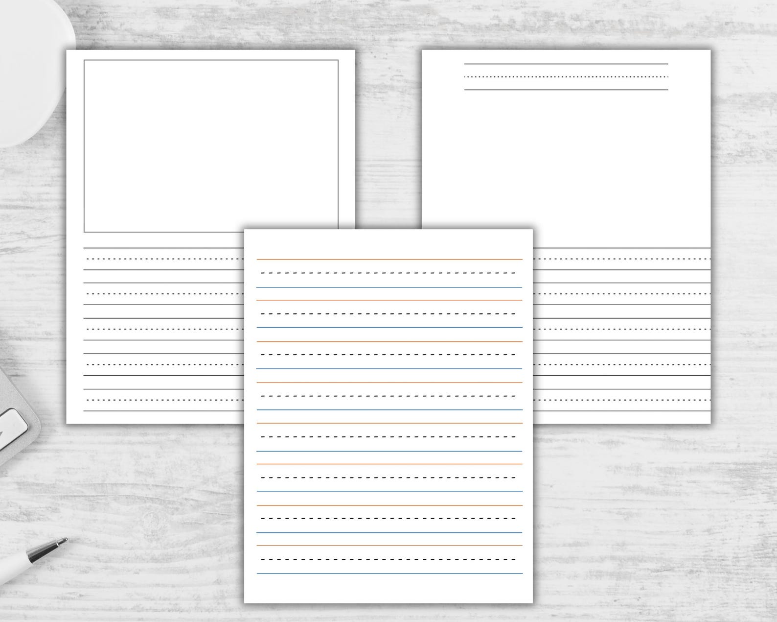Handwriting Paper Printable. Kids Lined Paper. Practice Writing Paper ...
