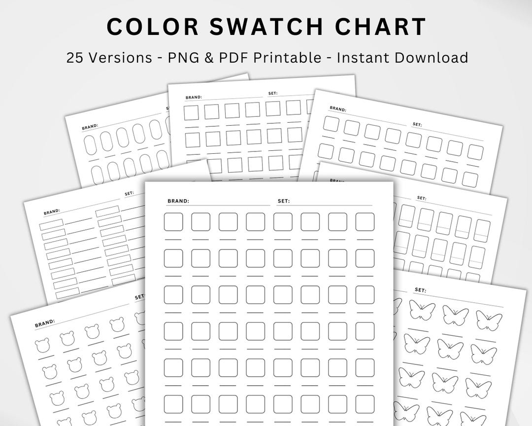 Printable Color Swatch Chart Blank Color Chart Swatch Template Page ...