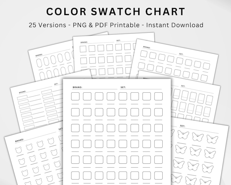 Printable Color Swatch Chart Blank Color Chart Swatch Template Page ...