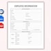 Employee Information Form. New Hire Forms. HR Templates. Employee ...