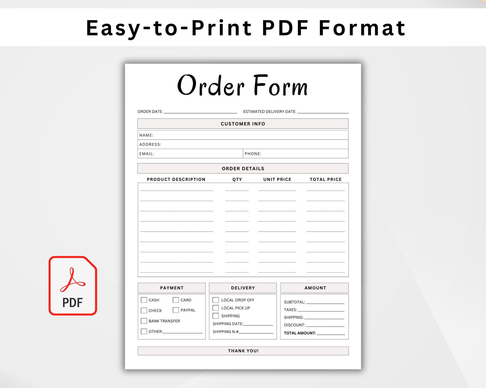 Editable Order Form. Small Business Order Forms. Crafters Order Form ...