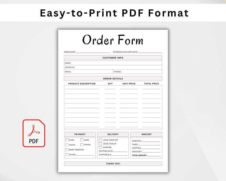 Editable Order Form. Small Business Order Forms. Crafters Order Form ...