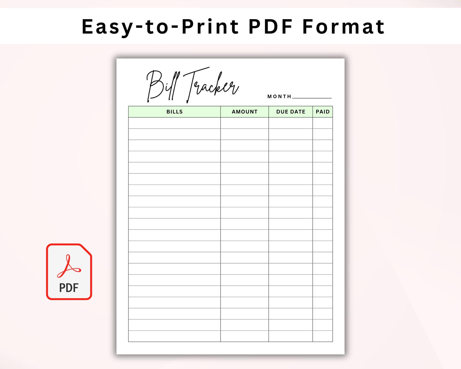 Editable Bill Tracker. Monthly Bill Log. Bill Planner. Bill Payment ...