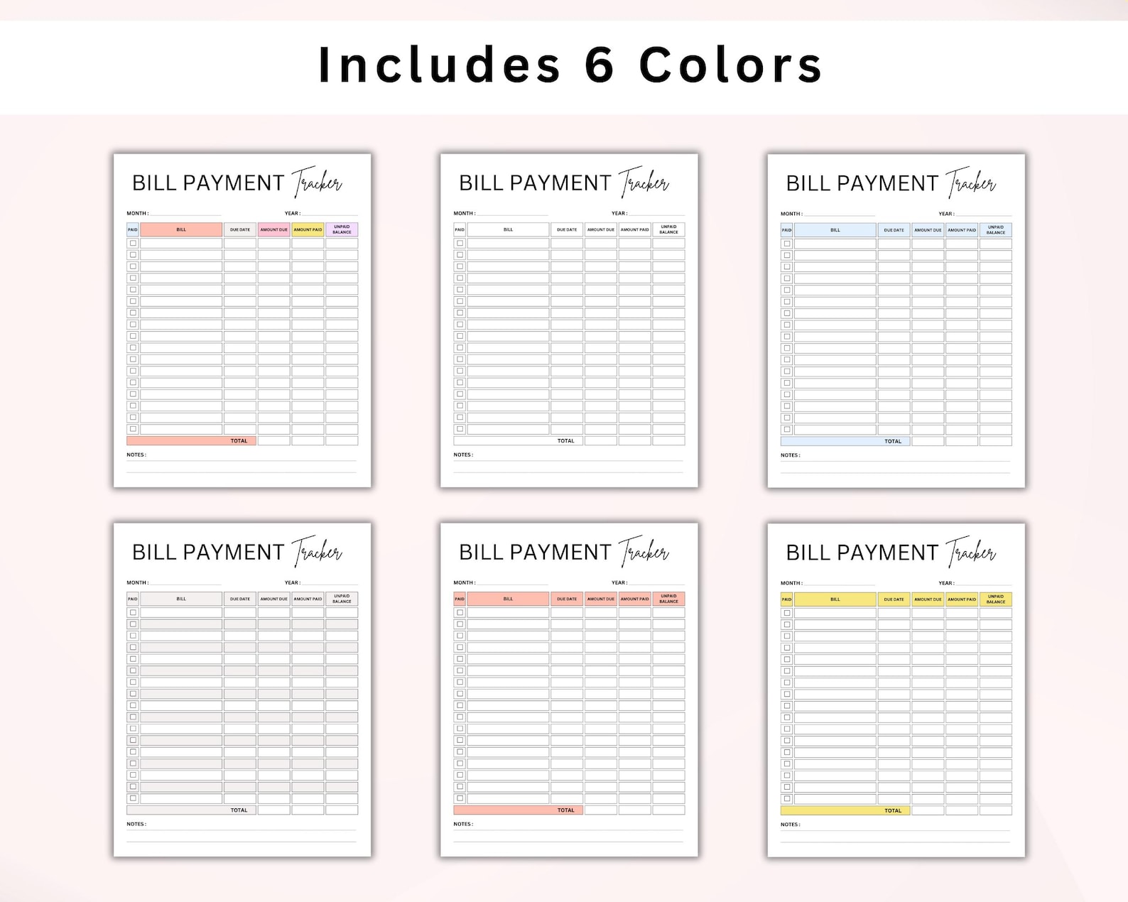 Bill Pay Organizer. Bill Payment Log. Monthly Bill Payment Checklist ...