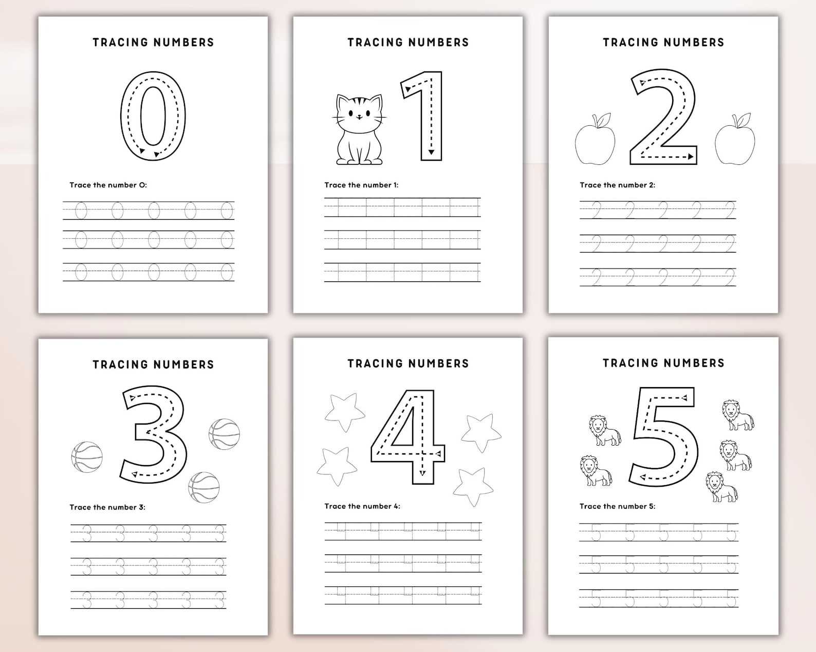 Printable Number Tracing Worksheets Traceable Numbers Preschool ...