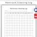 EDITABLE Restroom Cleaning Log for Business. Bathroom Cleaning Log ...