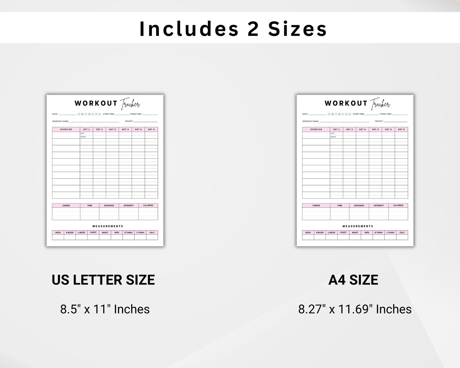 Printable Workout Tracker. Exercise Tracker. Fitness Tracker. Weight ...