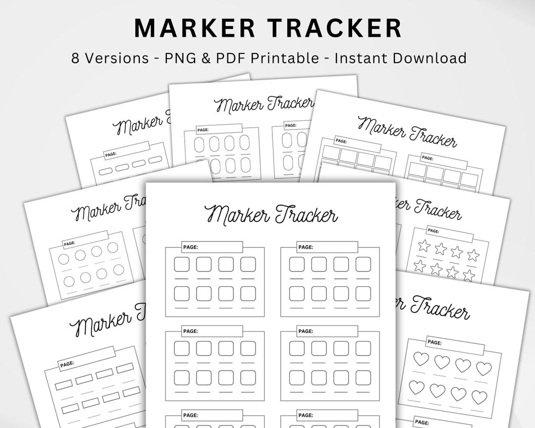 Marker Tracker Planner Page Journal Color Tracker Journal Colour ...
