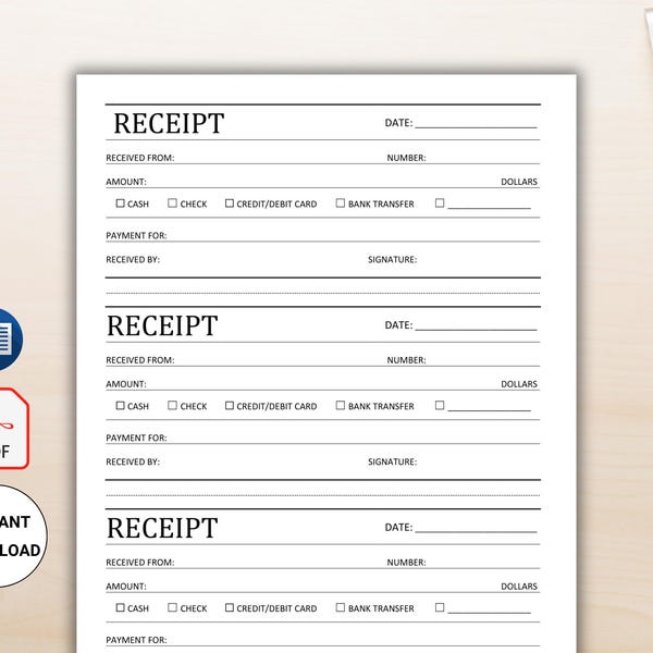Receipt Template - Etsy Singapore