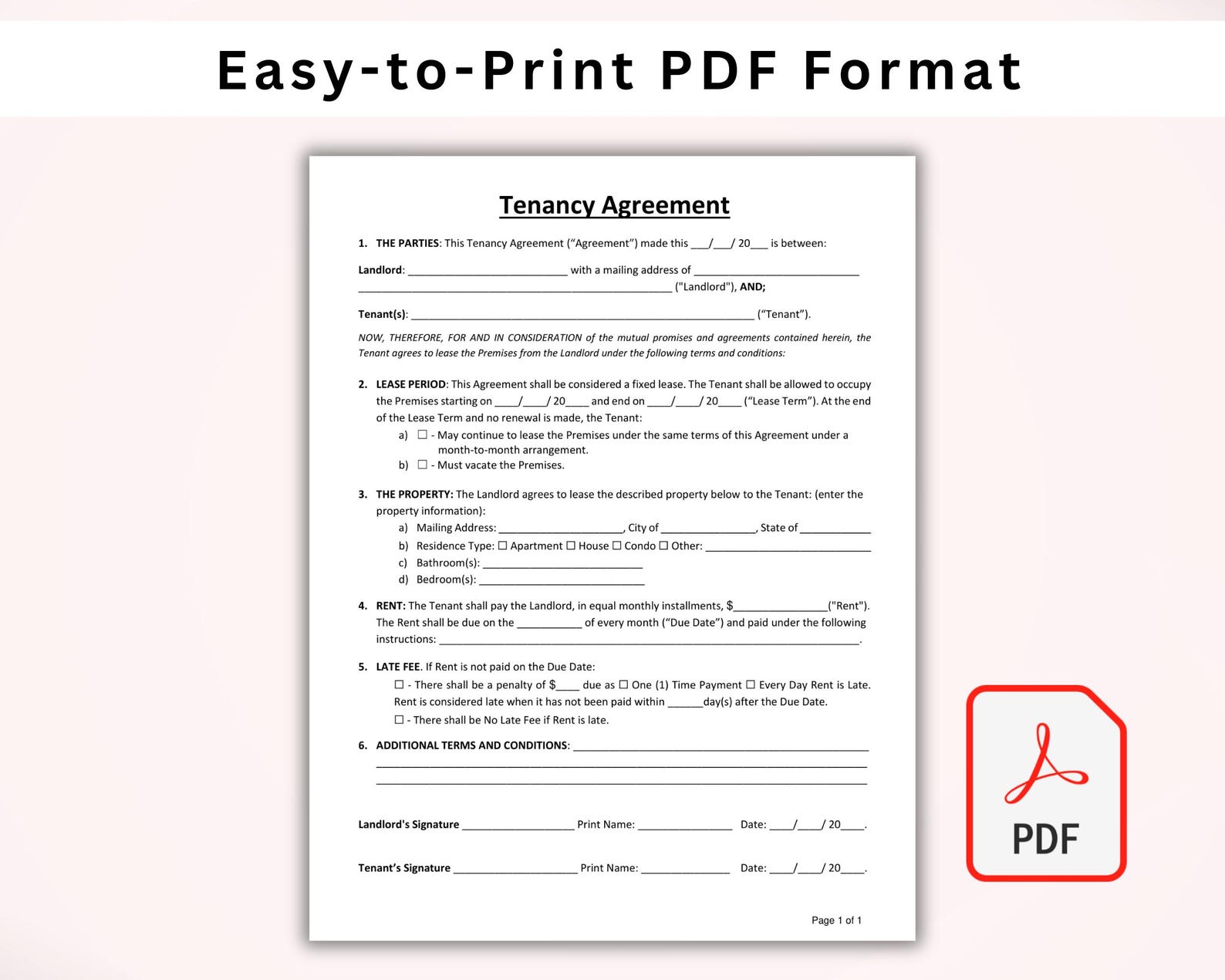 Printable Tenancy Agreement. Rental Agreement. Simple Tenancy Agreement ...