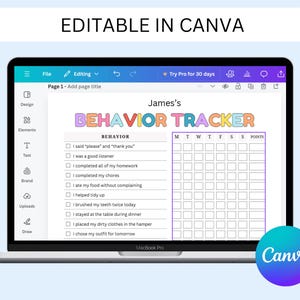 Behavior Tracker for Kids Printable. Good Behavior Chart. Behavior ...