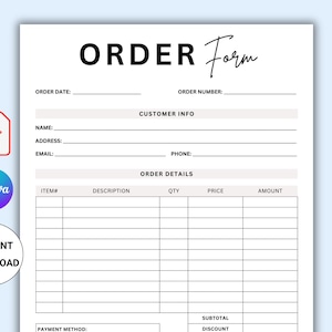 Order Form Templates Editable. Small Business Crafters Order Form ...