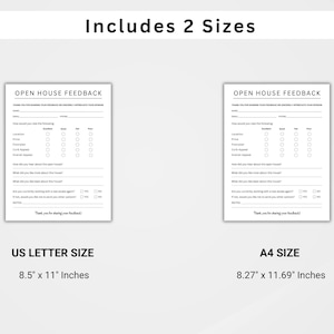 EDITABLE Open House Feedback Form. Printable Real Estate Agent Open ...