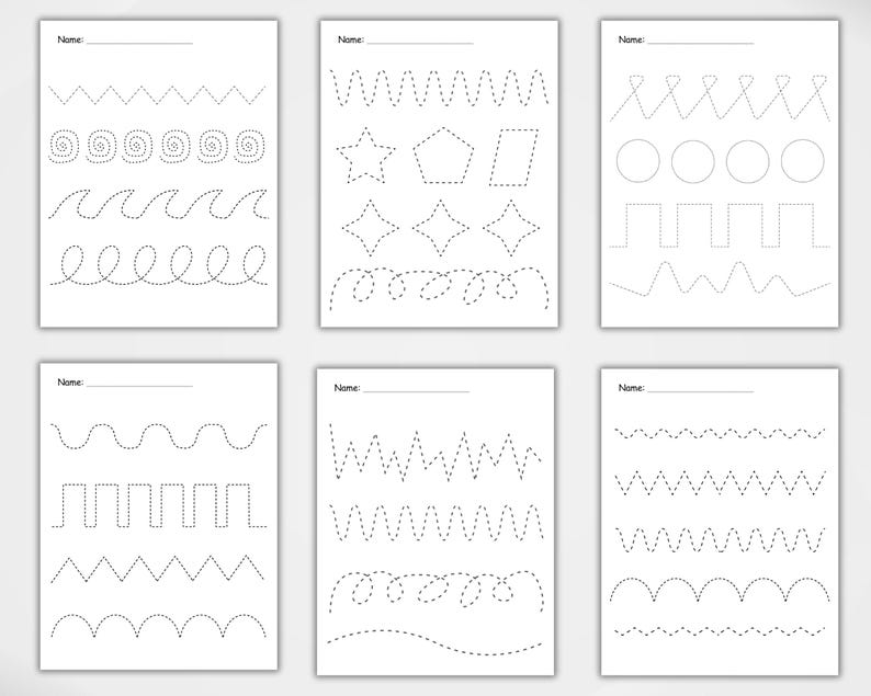 PRINTABLE Preschool Line Tracing Worksheets Lines Trace Pages ...