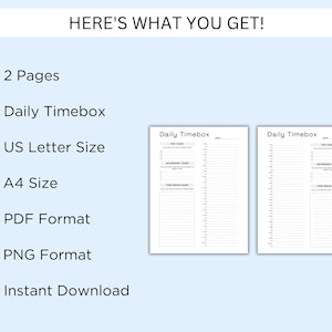 Printable Daily Timebox Planner. Time Blocking Plan. Timeboxing Digital ...