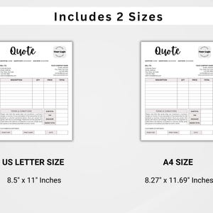 Editable Price Quotation Form Canva Template, Small Business Price ...
