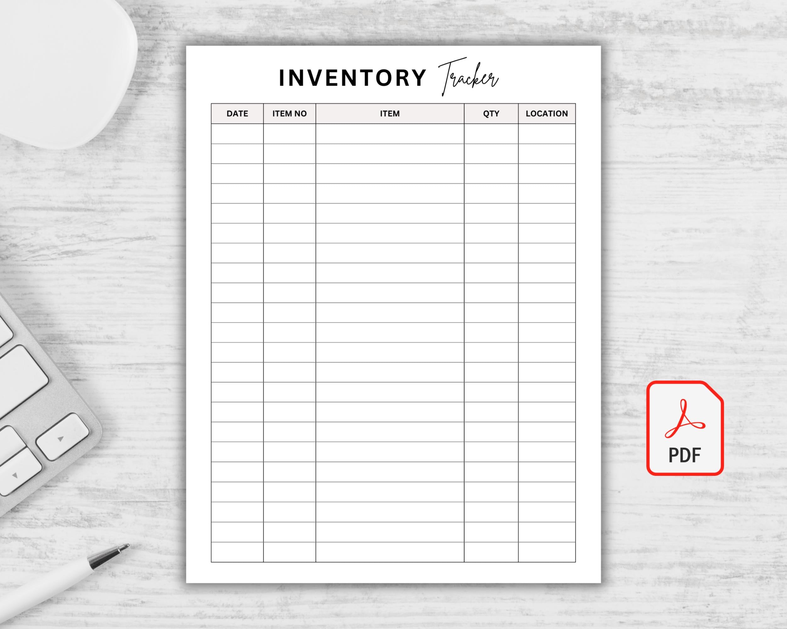 Inventory Tracker: Printable Product Organizer (PDF Template, Digital ...