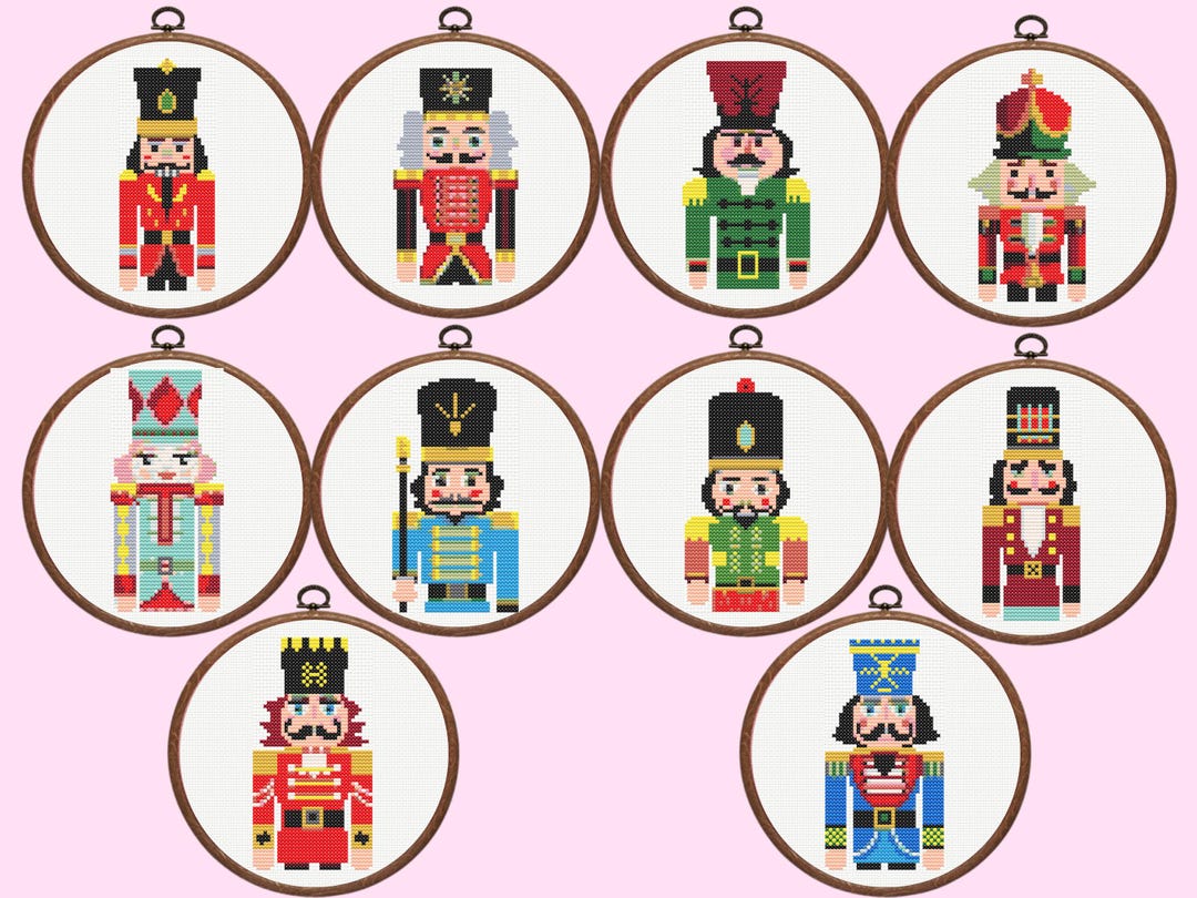 Nutcrackers Cross Stitch Pattern -set of 10 Nutcracker Cross Stitch ...