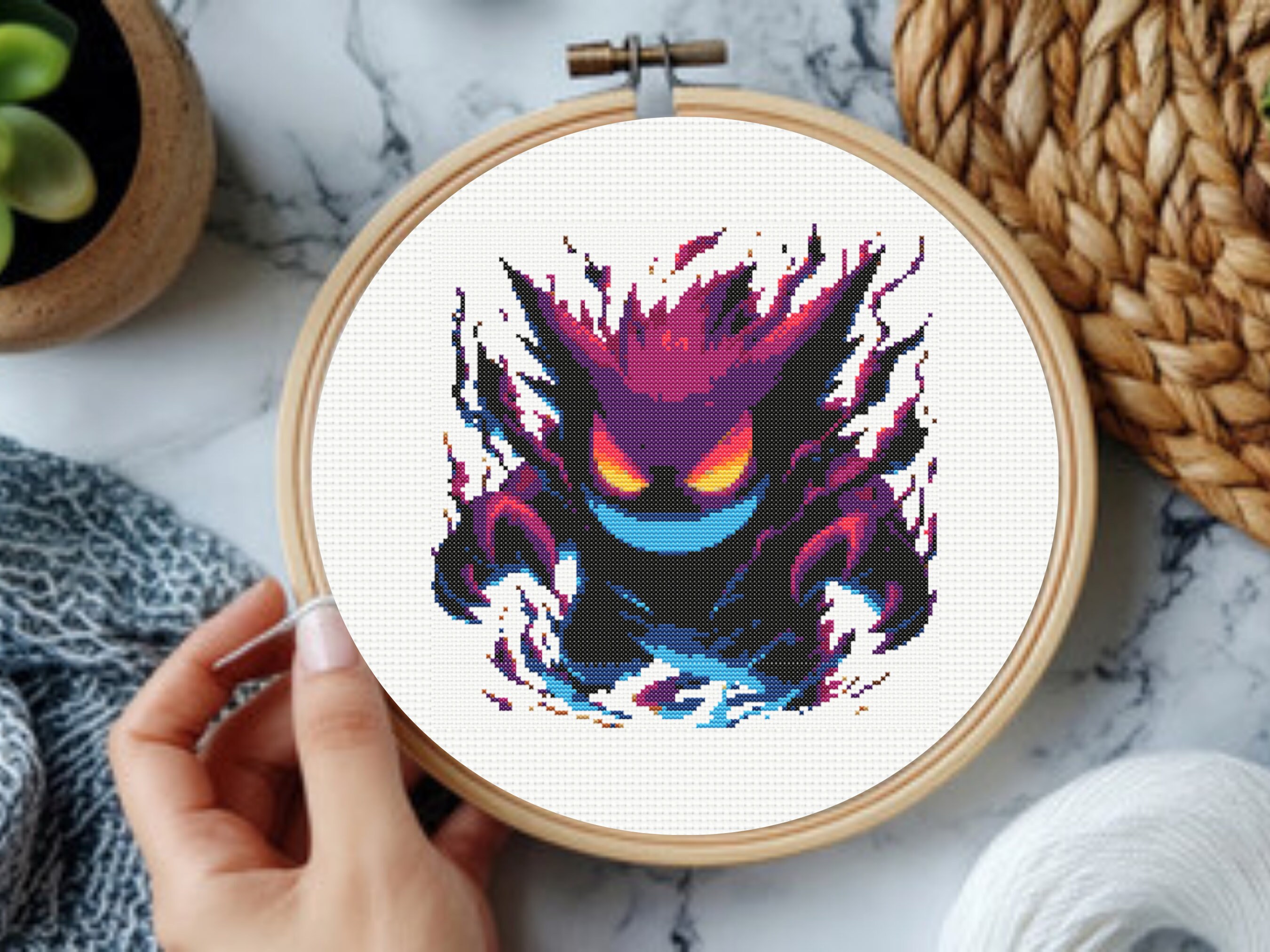Gengar Cross Stitch Pattern, Instant Download - Etsy