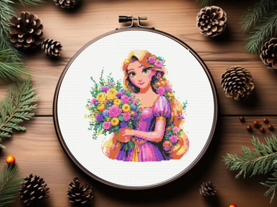 Rapunzel Cross Stitch Pattern, Princess Cross Stitch Pattern, Tangled ...