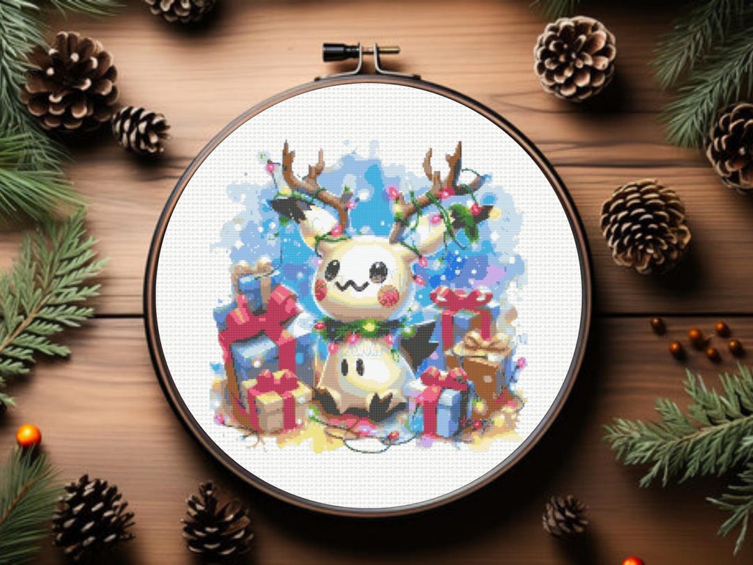 Mimikyu Cross Stitch Pattern, Mimikyu Christmas, Pokemon Cross Stitch ...